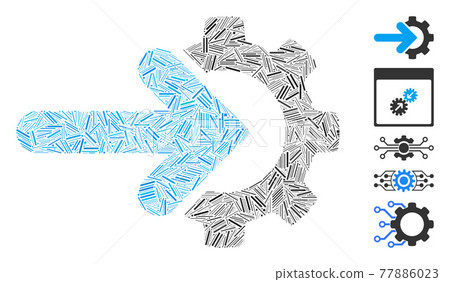 Hatch Mosaic Integration Gear Icon - Stock Illustration [77886023] - PIXTA