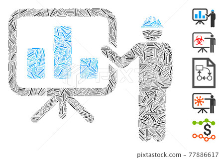 Hatch Mosaic Engineer Pointing Chart Board Icon - Stock Illustration ...