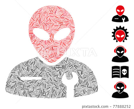 Hatch Mosaic Alien Mechanic Icon - Stock Illustration [77888252] - PIXTA