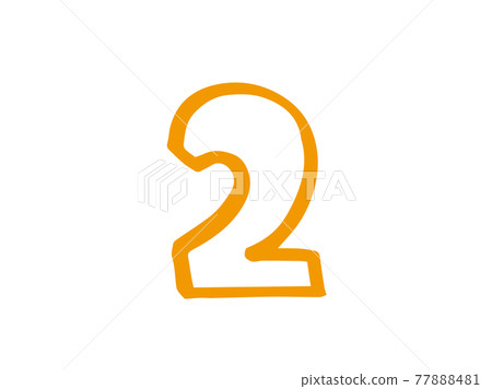 Cute number number 2 outline character /... - Stock Illustration ...