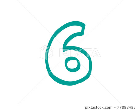 Cute number number 6 outline character /... - Stock Illustration ...