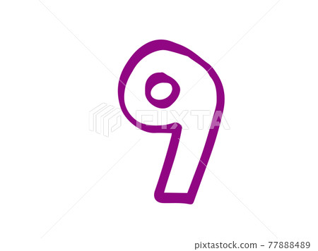 Cute number number 9 outline character /... - Stock Illustration ...