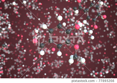 Vanillin molecule, scientific molecular model,...-插圖素材 [77893208] - PIXTA圖庫