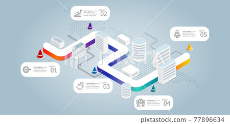 road isometric infographics presentation... - Stock Illustration ...