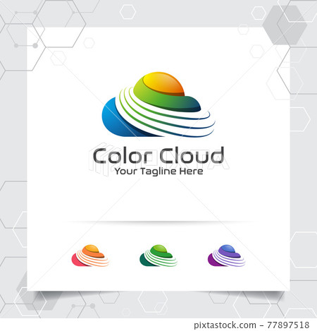 Color cloud logo vector design with concept of...-插圖素材 [77897518] - PIXTA圖庫