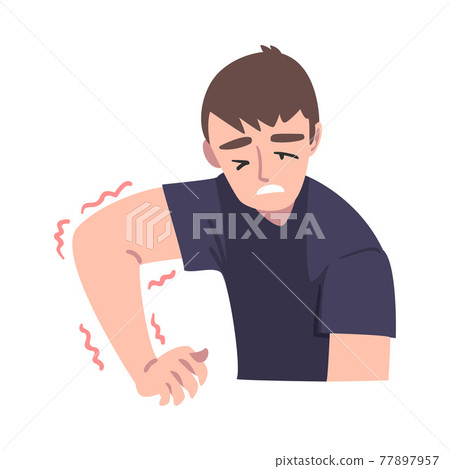 Man Having Convulsions of the Extremities,... - Stock Illustration ...
