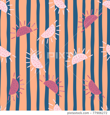 Seamless pattern in naive style with random... - Stock Illustration ...