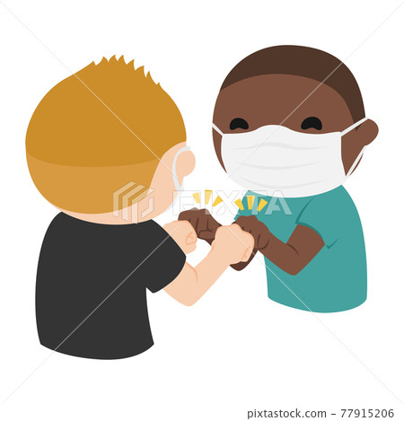 Illustration of the greeting "fist bump" with... - Stock Illustration ...