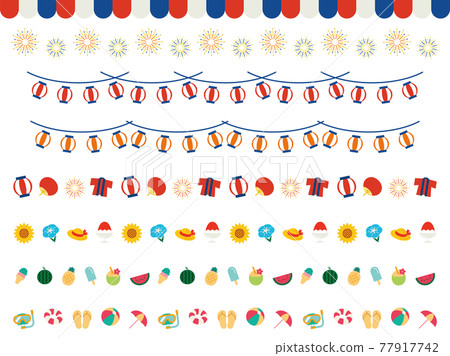 Summer line decorative ruled set - Stock Illustration [77917742] - PIXTA