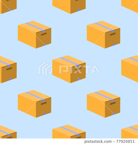 box carton seamless pattern on blue background.... - Stock Illustration ...