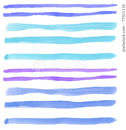 Hand-painted watercolor line, light blue, blue,... - Stock Illustration ...