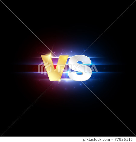 Logo vs. Versus gold and silver letters with... - Stock Illustration ...