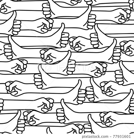 Simple hand illustration pattern - Stock Illustration [77931601] - PIXTA