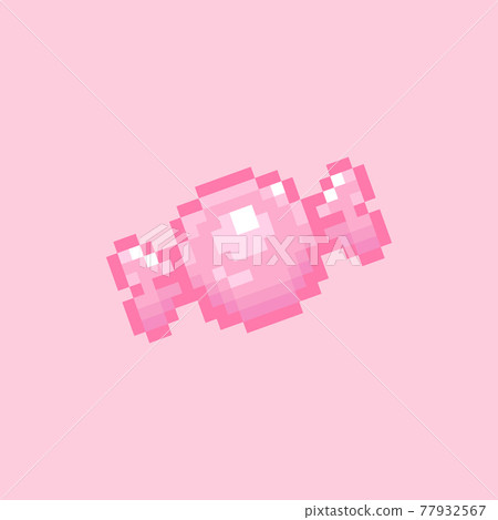 Pixel art candy illustration. Vintage pink... - Stock Illustration ...
