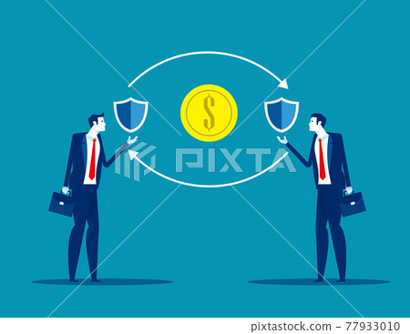 Peer to peer insurance model. P2P digital... - Stock Illustration ...