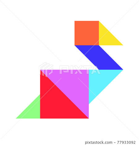 Color tangram puzzle in bird (duck, goose,... - Stock Illustration ...