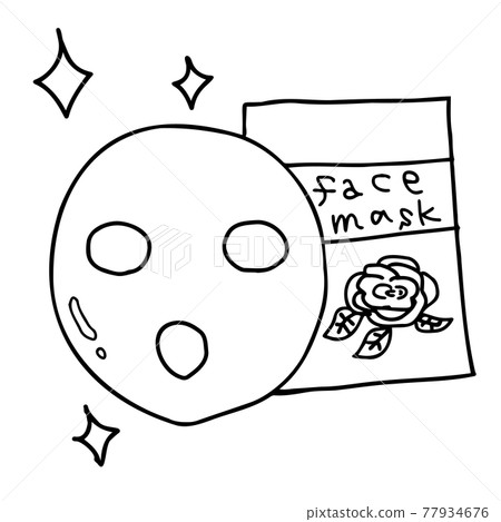 Line drawing illustration of a glossy face mask... - Stock Illustration ...