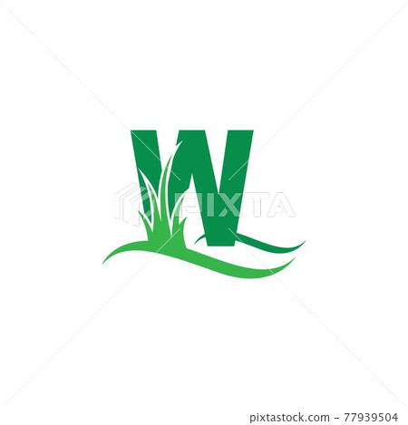 Letter W behind a green grass icon logo design... - Stock Illustration ...