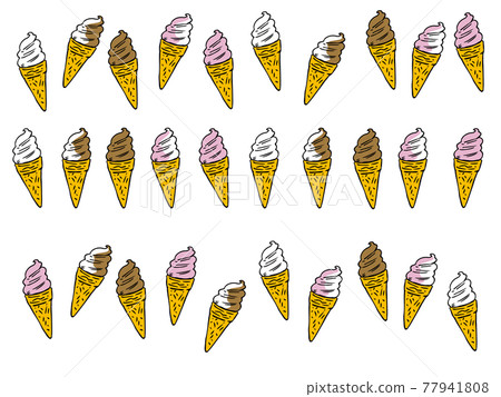 Soft serve ice cream line / line decoration - Stock Illustration ...