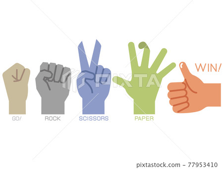 Rock-paper-scissors hand. Stone, scissors and... - Stock Illustration ...