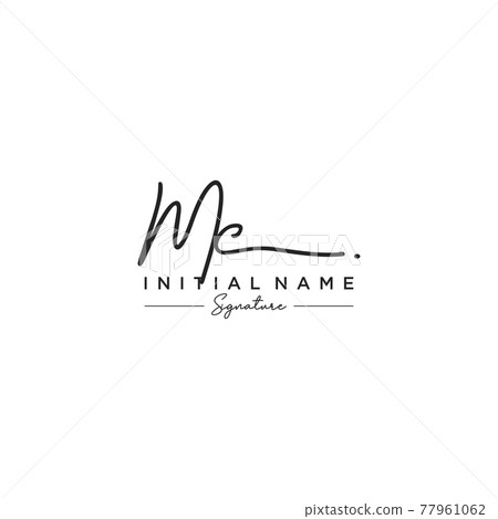 Letter MC Signature Logo Template Vector - Stock Illustration [77961062 ...