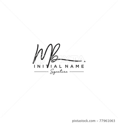 Letter MB Signature Logo Template Vector - Stock Illustration [77961063 ...