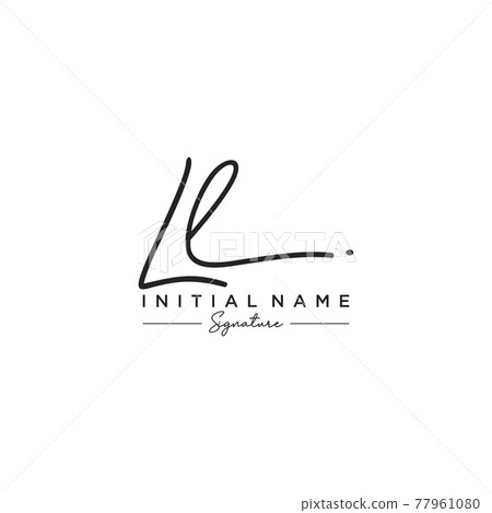 Letter LL Signature Logo Template Vector - Stock Illustration [77961080 ...