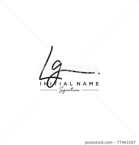 Letter LG Signature Logo Template Vector - Stock Illustration [77961087 ...