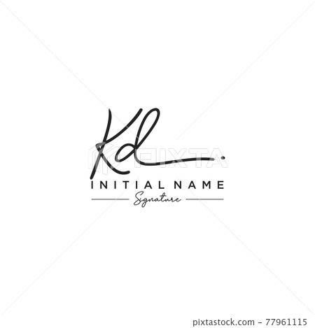 Letter KD Signature Logo Template Vector - Stock Illustration [77961115 ...