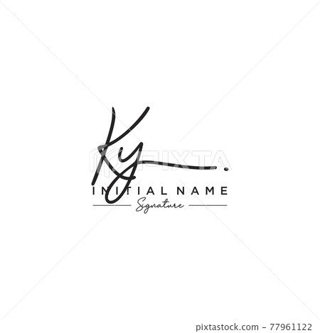 Letter KY Signature Logo Template Vector - Stock Illustration [77961122 ...