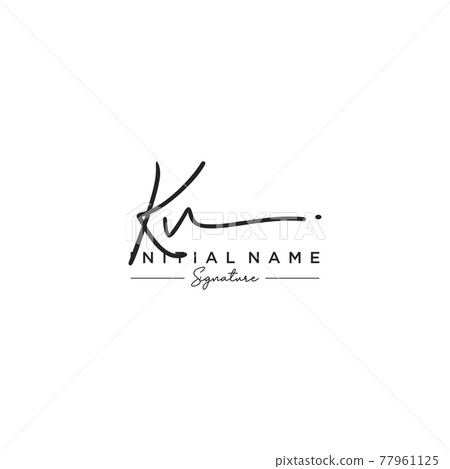 Letter KV Signature Logo Template Vector - Stock Illustration [77961125 ...