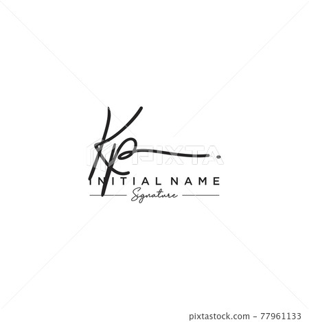 Letter KP Signature Logo Template Vector - Stock Illustration [77961133 ...