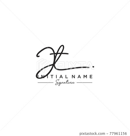 Letter JT Signature Logo Template Vector - Stock Illustration [77961156 ...