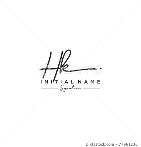 Letter HK Signature Logo Template Vector - Stock Illustration [77961236 ...