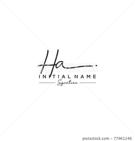 Letter HA Signature Logo Template Vector - Stock Illustration [77961246 ...