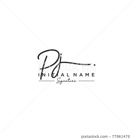 Letter PJ Signature Logo Template Vector - Stock Illustration [77961478 ...