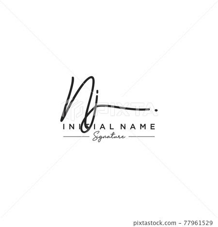 Letter NJ Signature Logo Template Vector - Stock Illustration [77961529 ...