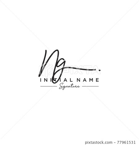 Letter NG Signature Logo Template Vector - Stock Illustration [77961531 ...