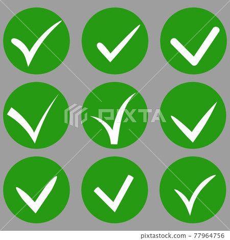 Set of hand-drawn vector tick check in white... - Stock Illustration ...