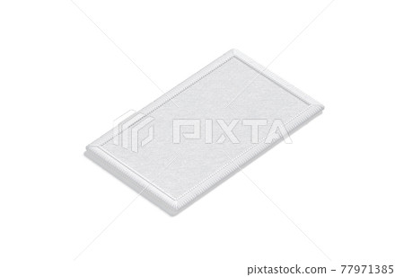 Blank white rectangle embroidered patch mockup,...-插圖素材 [77971385 ...