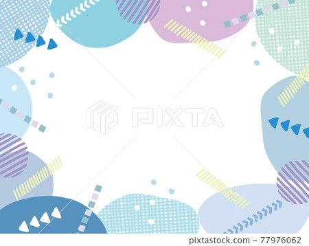 Girly blue background frame - Stock Illustration [77976062] - PIXTA