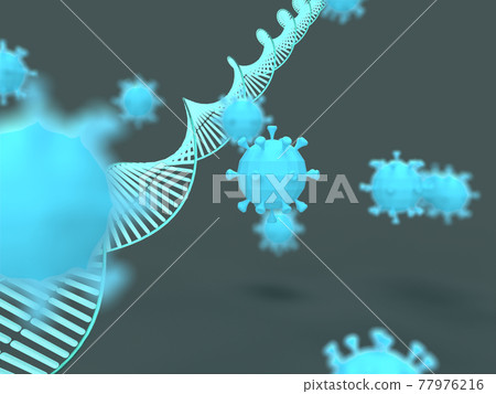 Image cut of floating viruses and genes - Stock Illustration [77976216 ...