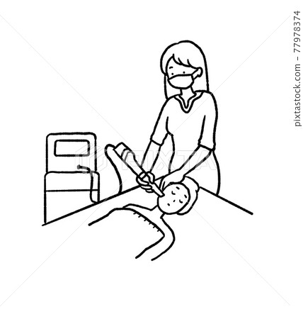 Illustration of facial beauty treatment line... - Stock Illustration ...