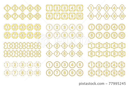 Number icon set from 1 to 10 Yellow - Stock Illustration [77995245] - PIXTA