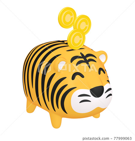 tiger, tigers, money box - Stock Illustration [77999063] - PIXTA