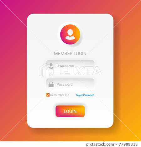 Member login menu in neomorphic or Neomorphism... - Stock Illustration ...