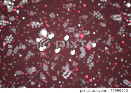 Hexanoic acid molecule made with balls,... - Stock Illustration ...