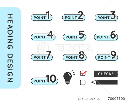Point, point, heading, label icon illustration set - Stock Illustration ...
