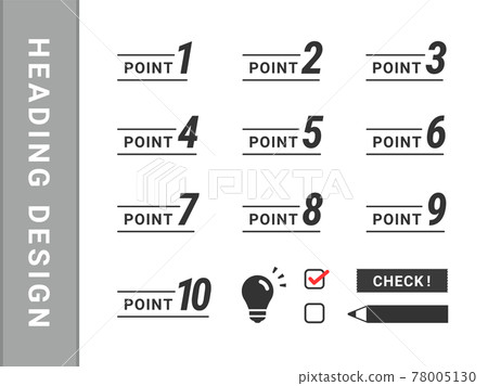 Point, point, heading, label icon illustration set - Stock Illustration ...