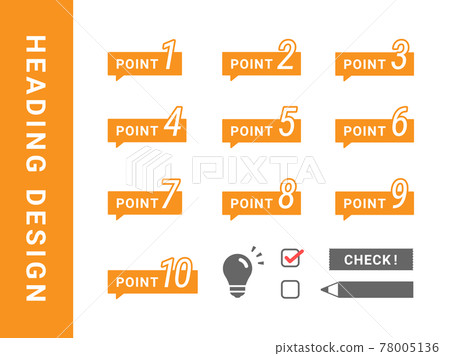 Point, point, heading, label icon illustration set - Stock Illustration ...